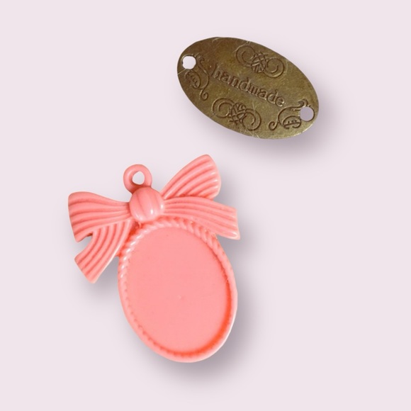 Vintage | Jewelry | Pink Bow Charm Handmade Charm | Poshmark